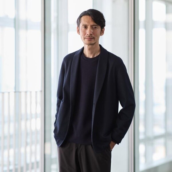 タケオキクチ（TAKEO KIKUCHI）/【尾州織】ショールカラー カーディガン