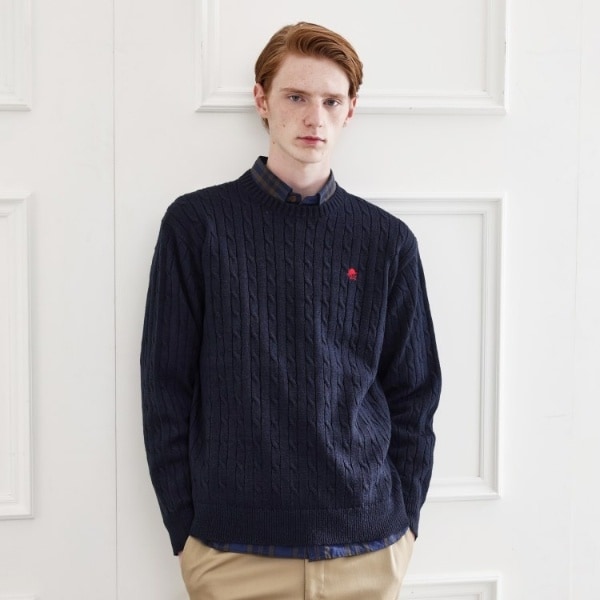 タケオキクチ（TAKEO KIKUCHI）/【LIMITED】ワンポイント刺繍ケーブルニット