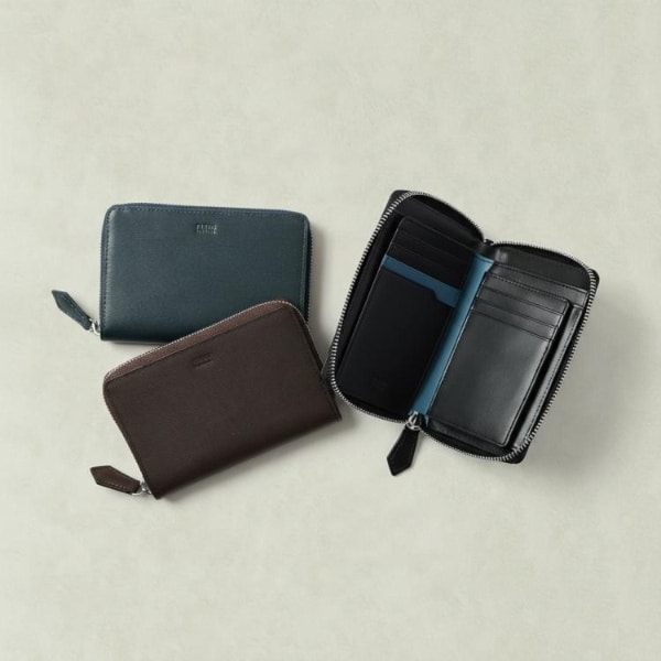 【NEW】タケオキクチ（TAKEO KIKUCHI）/【リップルグレイン】3方ラウンドコンパクトスリム財布