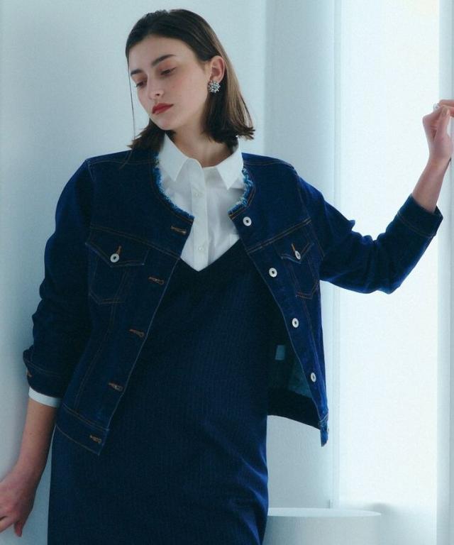 イェッカ ヴェッカ（YECCA VECCA）/ノーカラーストレッチGジャン