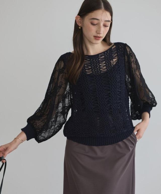 イェッカ ヴェッカ（YECCA VECCA）/【archive】テープヤーン袖レースプルオーバー