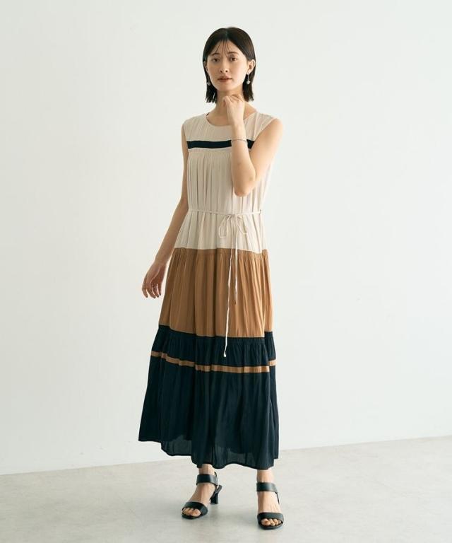 イェッカ ヴェッカ（YECCA VECCA）/マルチカラーギャザーワンピース