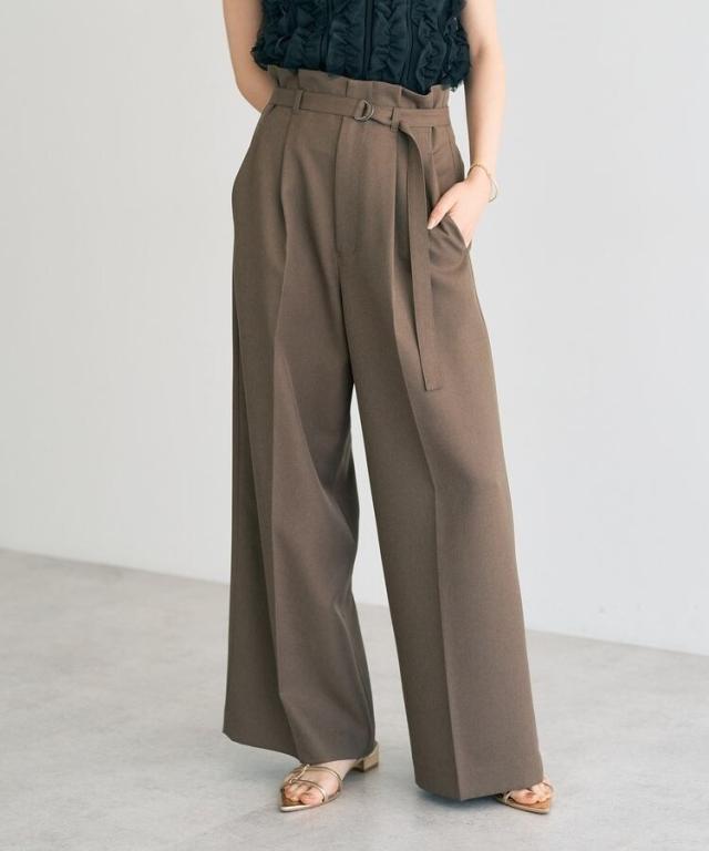 イェッカ ヴェッカ（YECCA VECCA）/【洗える】ベルト付きイージーケアワイドパンツ