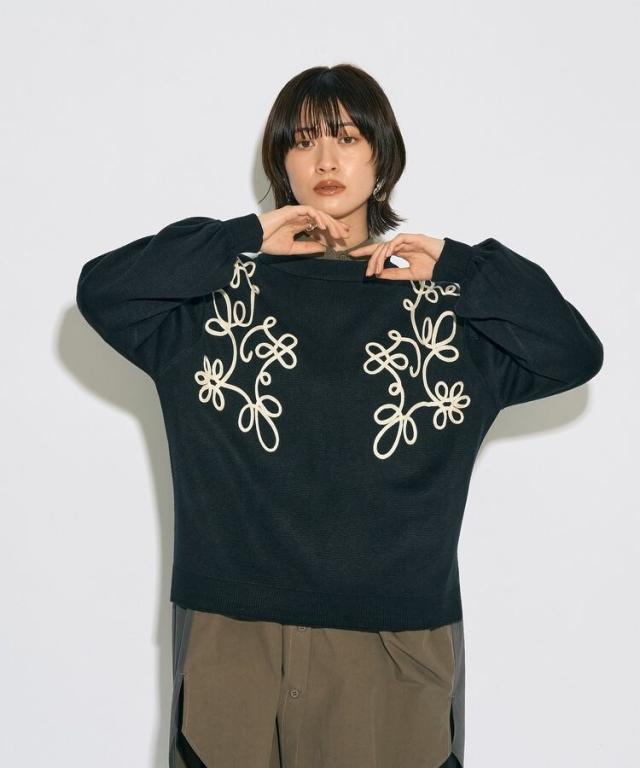 イェッカ ヴェッカ（YECCA VECCA）/【archive】コード刺繍ニット