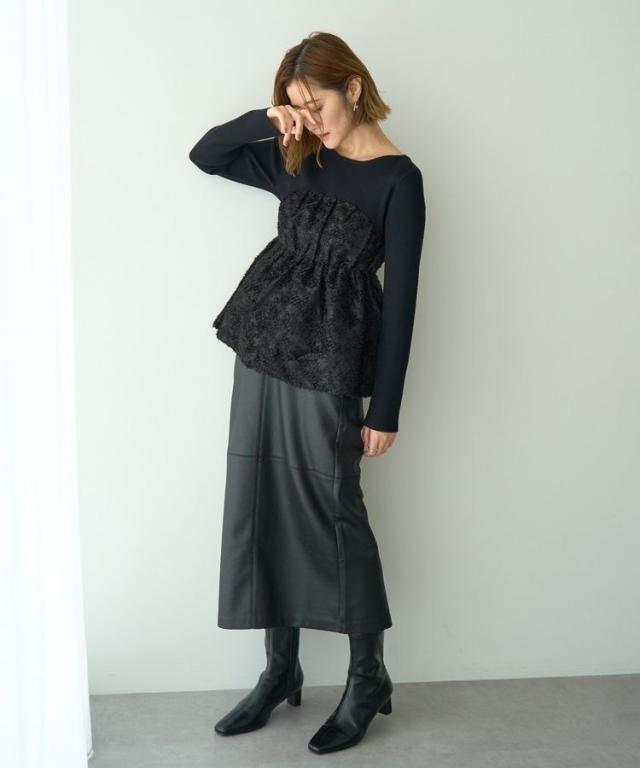 イェッカ ヴェッカ（YECCA VECCA）/レザーライクナロースカート