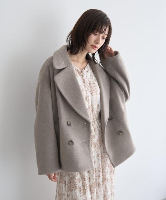 イェッカ ヴェッカ（YECCA VECCA）/ビッグカラーニットビーバーショートコート