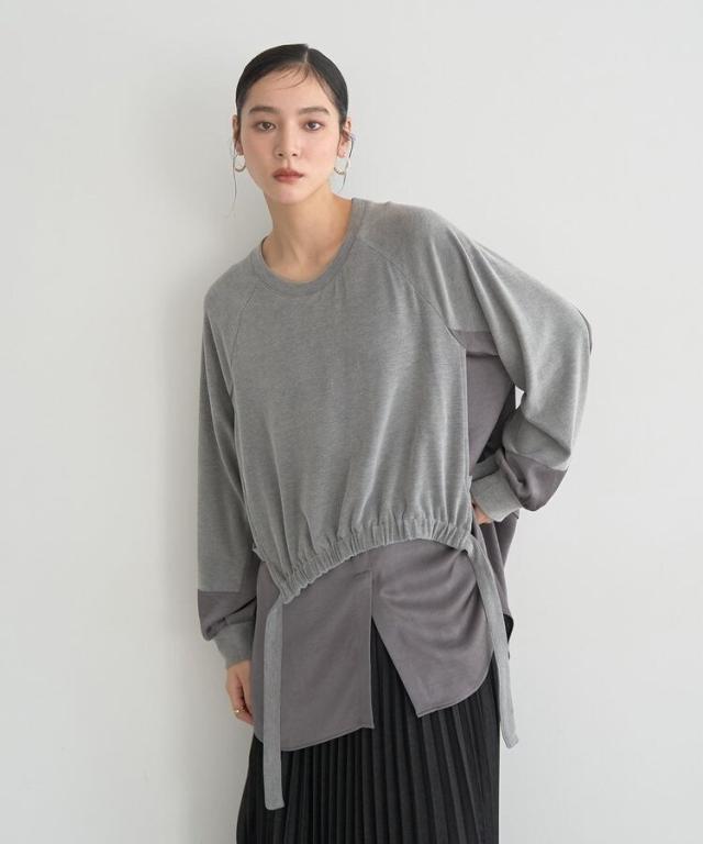 イェッカ ヴェッカ（YECCA VECCA）/素材MIXレイヤード起毛プルオーバー