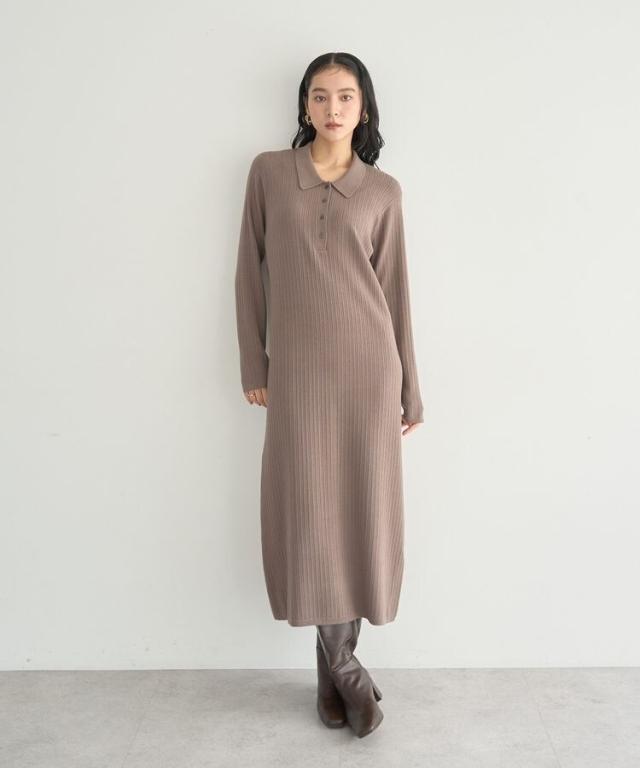 イェッカ ヴェッカ（YECCA VECCA）/襟付きニットワンピース