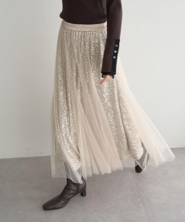 イェッカ ヴェッカ（YECCA VECCA）/スパンコール×チュールスカート