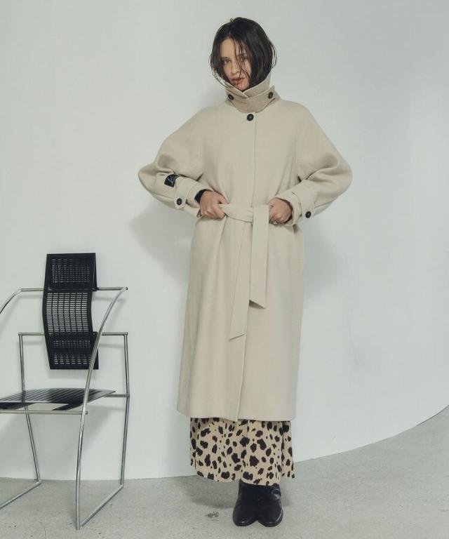 イェッカ ヴェッカ（YECCA VECCA）/ウール混ステンカラーロングコート