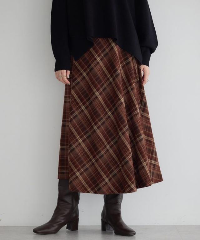 イェッカ ヴェッカ（YECCA VECCA）/チェック柄アシメデザインスカート