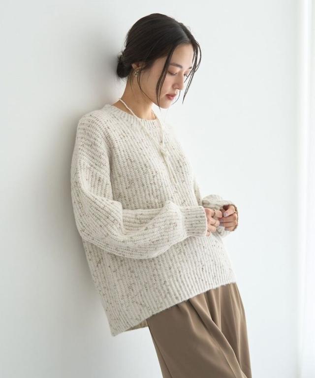 【NEW】イェッカ ヴェッカ（YECCA VECCA）/ラメMIX畦編みニット