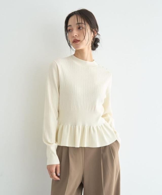 【NEW】イェッカ ヴェッカ（YECCA VECCA）/金釦ペプラムニット