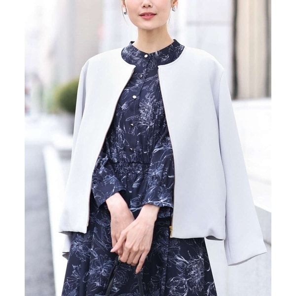 オフオン（OFUON）/ダブルクロスノーカラーブルゾン/洗える