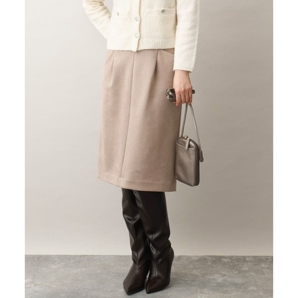 オフオン（OFUON）/スウェードボンディングタイトスカート/洗える