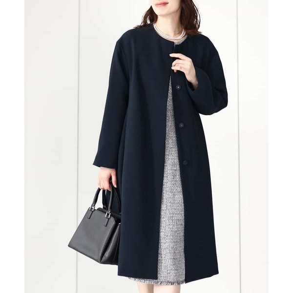 オフオン（OFUON）/【WEB限定選べるサイズS−L/洗える】ベーシックノーカラーコート