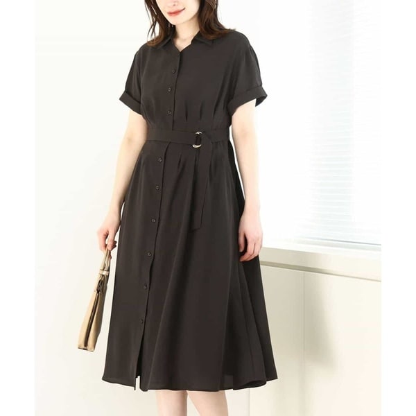 オフオン（OFUON）/スキッパーネックシャツワンピース/洗える/WEB限定サイズあり