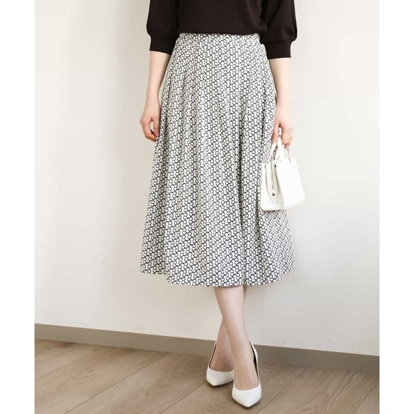 オフオン（OFUON）/ビットプリントスカート/洗える