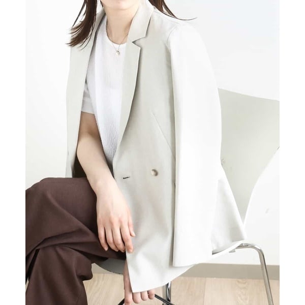オフオン（OFUON）/ダブルブレストジャケット/洗える/WEB限定サイズあり