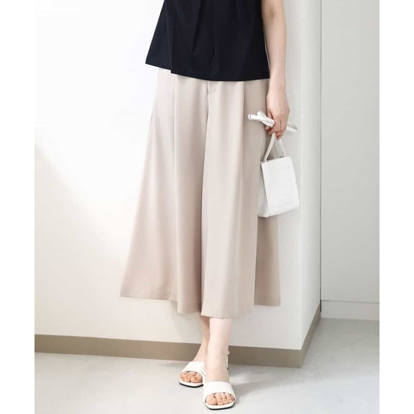 オフオン（OFUON）/ウエストタックワイドパンツ/洗える