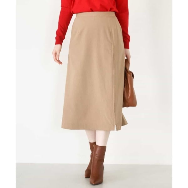 オフオン（OFUON）/シフォンプリーツスリットデザインスカート/洗える