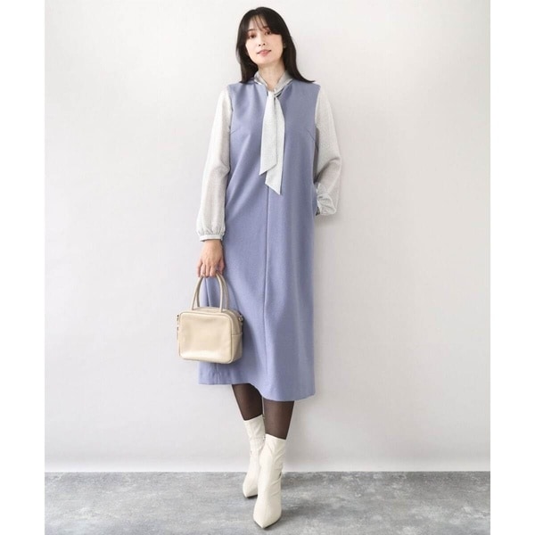 オフオン（OFUON）/キーネックデザインジャンパースカート/洗える/WEB限定サイズあり