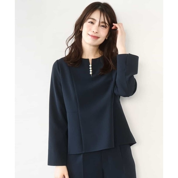 オフオン（OFUON）/ダブルクロス ペプラムブラウス/洗える/WEB限定サイズあり