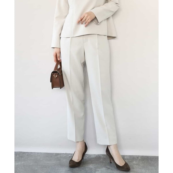 オフオン（OFUON）/ダブルクロス テーパードパンツ/洗える