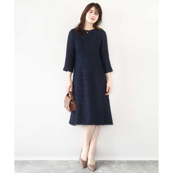 オフオン（OFUON）/[セットアップ対応]ツイードデザインワンピース/WEB限定