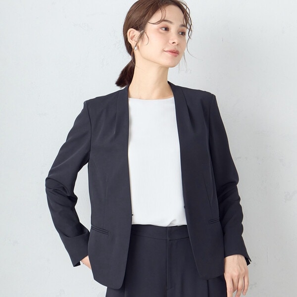 コムサイズム（COMME CA ISM）/【セットアップ対応】ポリエステルツイル ノーカラージャケット