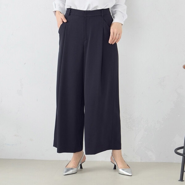 コムサイズム（COMME CA ISM）/【セットアップ対応】ポリエステルツイル　ワイドパンツ