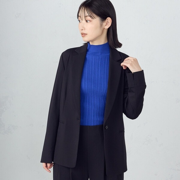 コムサイズム（COMME CA ISM）/【セットアップ対応】メランジジャージ＆ナイロンレーヨンポンチ　テーラードジャケット