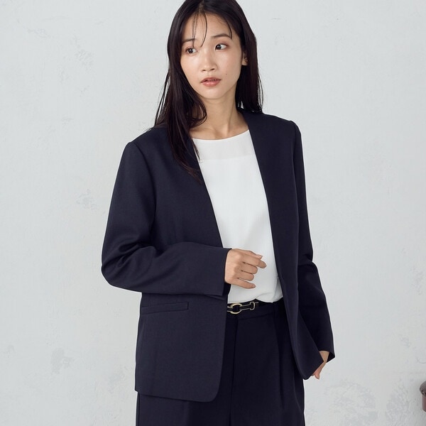 コムサイズム（COMME CA ISM）/【セットアップ対応】杢調 ノーカラージャケット