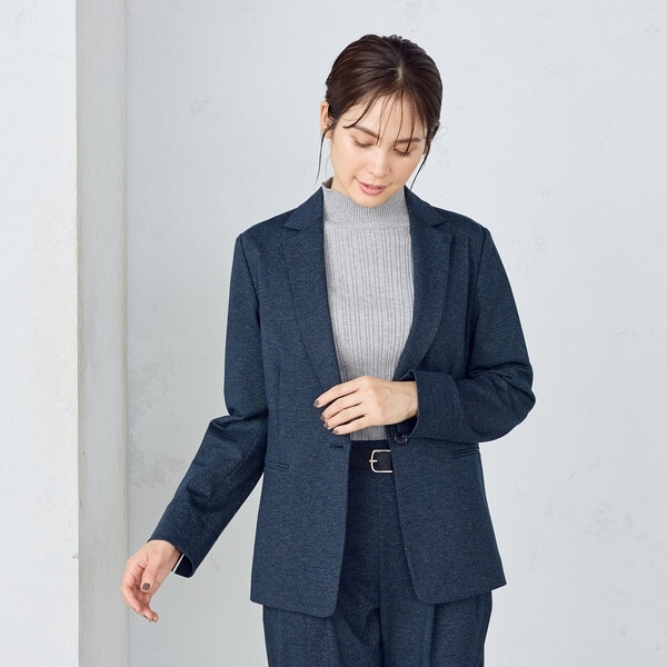 コムサイズム（COMME CA ISM）/【セットアップ対応】メランジジャージ　テーラードジャケット