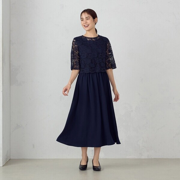 コムサイズム（COMME CA ISM）/２ｗａｙレースブラウス付き　ワンピース