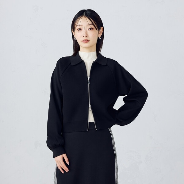 コムサイズム（COMME CA ISM）/【セットアップ対応】ダブルフェイスシリーズ ニットブルゾン