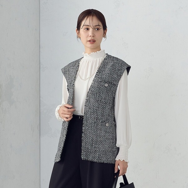 コムサイズム（COMME CA ISM）/ファンシーツイード　ロングジレ