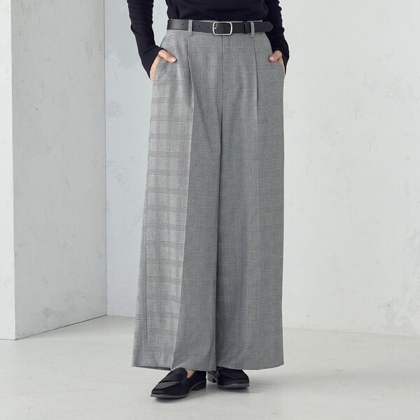 コムサイズム（COMME CA ISM）/【セットアップ対応】ポリエステルレーヨン　ワイドパンツ