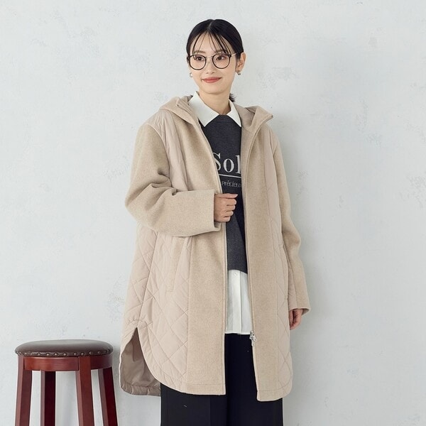 コムサイズム（COMME CA ISM）/コンビネーションキルトコート