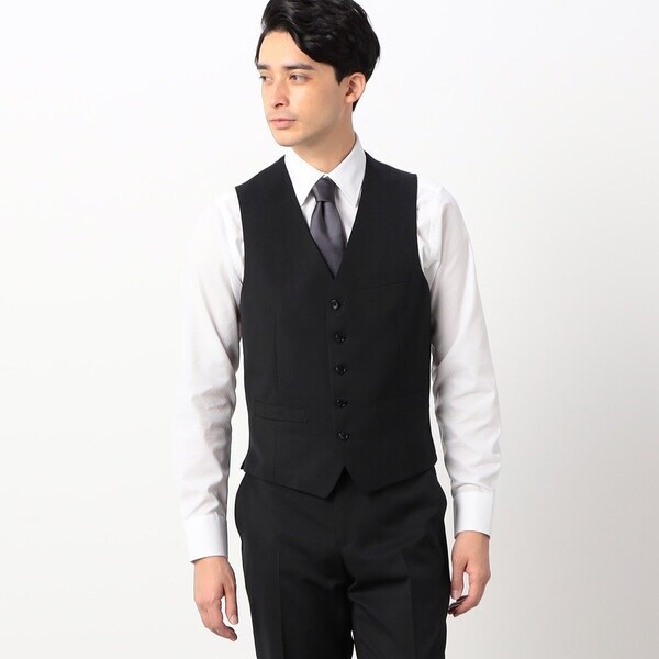 コムサイズム（COMME CA ISM）/【セットアップ対応】ウール ポリエステル ギャバ セットアップ ジレ