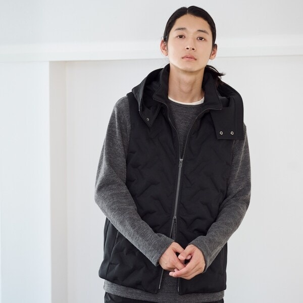 コムサイズム（COMME CA ISM）/シームレス  ダウン フードベスト