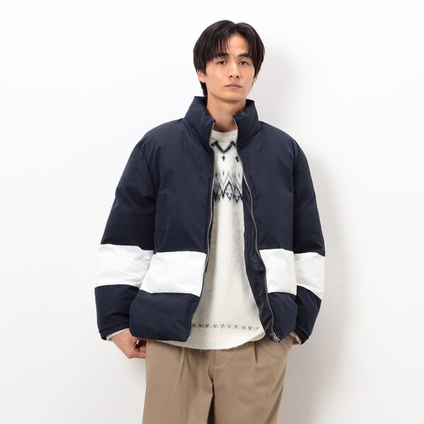 コムサイズム（COMME CA ISM）/ポリエステル タッサー 機能中綿 ブロッキング スタンドカラーブルゾン