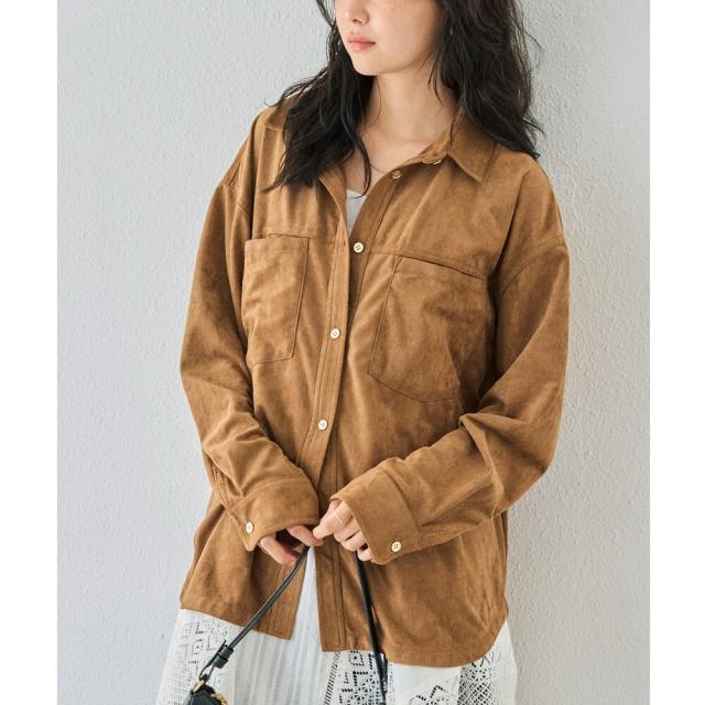 ラビアンジェ（LAVEANGE）/スエードライクシャツブルゾン