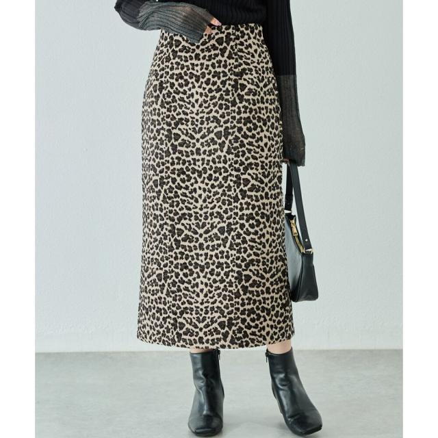 ラビアンジェ（LAVEANGE）/レオパードジャガードスカート