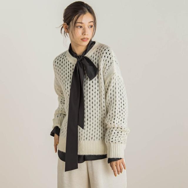 ドロワットロートレアモン（Droite lautreamont）/メッシュガラプルオーバー≪手洗い可能≫