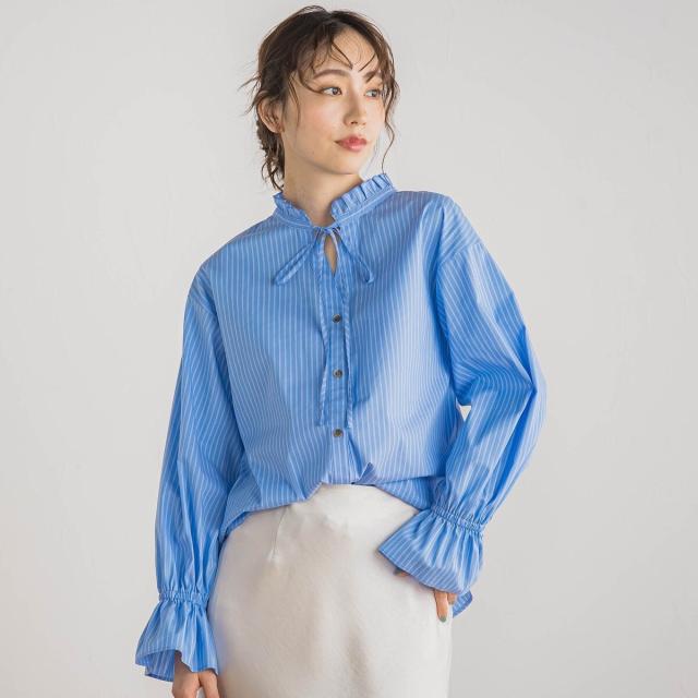 ドロワットロートレアモン（Droite lautreamont）/前後2WAYフリルブラウス≪洗濯機で洗える≫