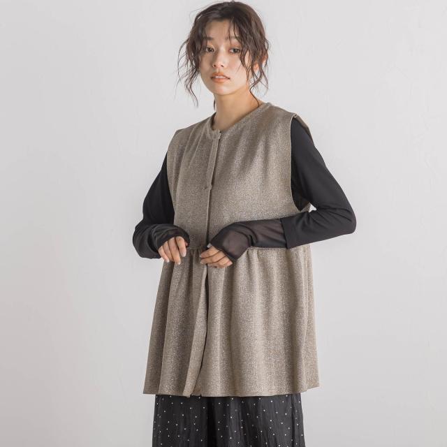 ドロワットロートレアモン（Droite lautreamont）/【WEB限定】ラメペプラムニットベスト≪手洗い可能≫