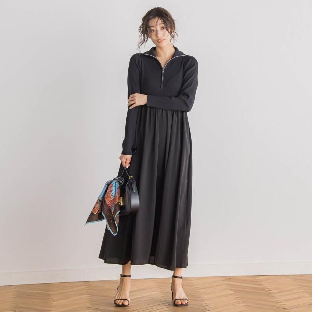 ドロワットロートレアモン（Droite lautreamont）/ハーフジップドッキングワンピース≪手洗い可能≫