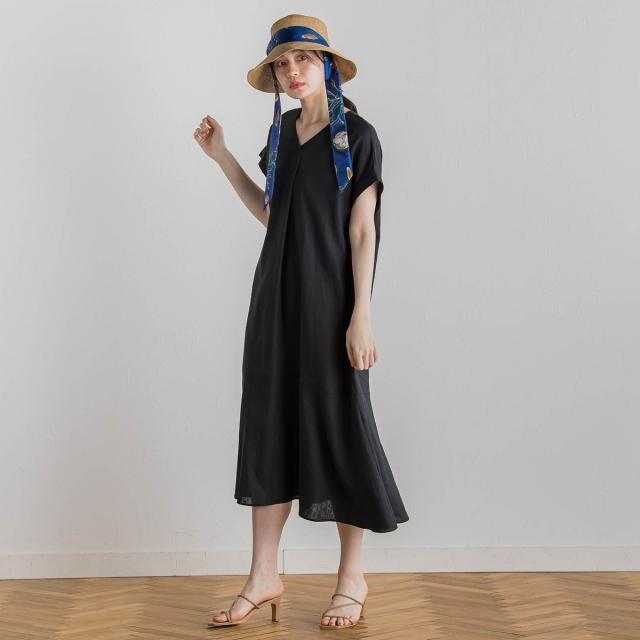 ドロワットロートレアモン（Droite lautreamont）/【新色追加】レーヨン麻ポプリンワンピース≪手洗い可能≫
