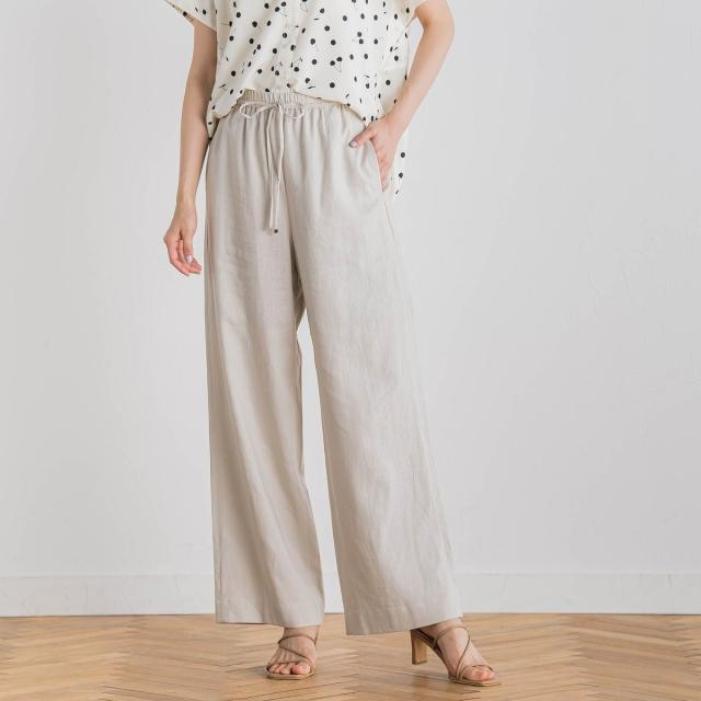 ドロワットロートレアモン（Droite lautreamont）/レーヨン麻ポプリンパンツ≪手洗い可能≫